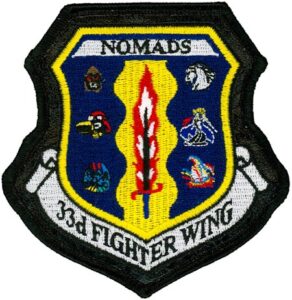 33d FIGHTER WING – GAGGLE – LEATHER | Flightline Insignia