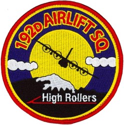 192d AIRLIFT SQUADRON – HIGH ROLLERS – LARGE | Flightline Insignia