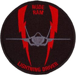 34th FIGHTER SQUADRON – RUDE RAM LIGHTNING DRIVER | Flightline Insignia