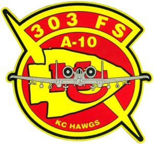 303rd FIGHTER SQUADRON – A-10 KC HAWGS – PVC | Flightline Insignia