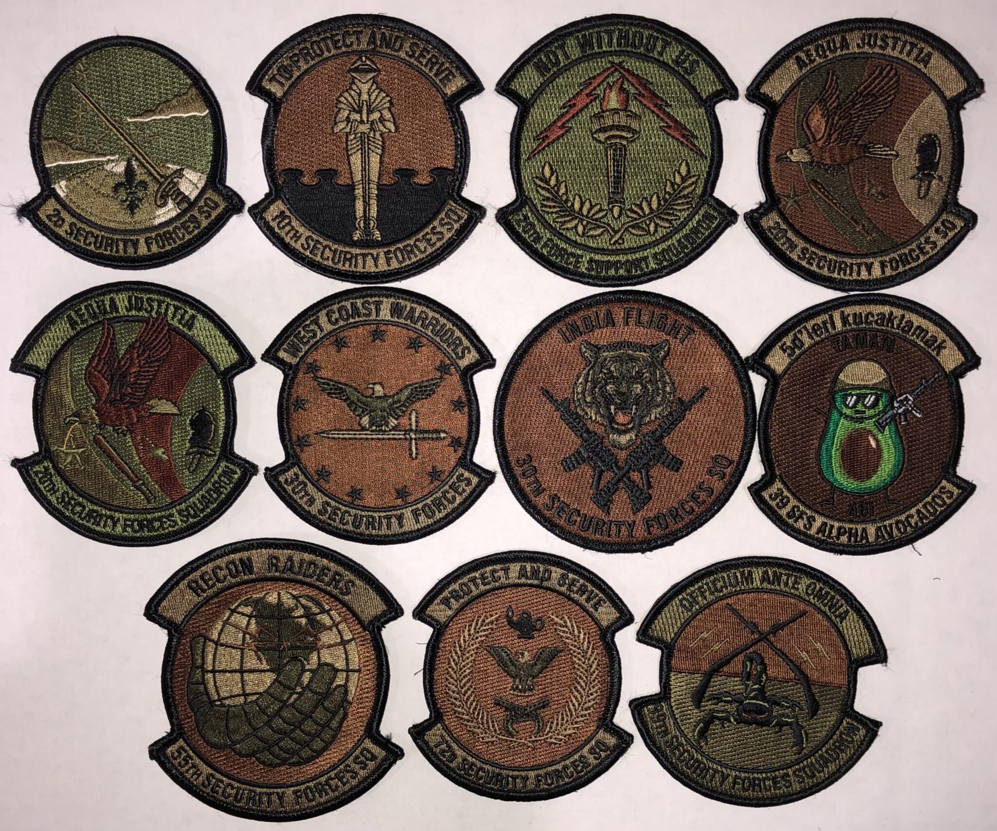 SECURITY FORCES SQUADRON – LOT – USAF #4 – 11 PATCHES | Flightline Insignia
