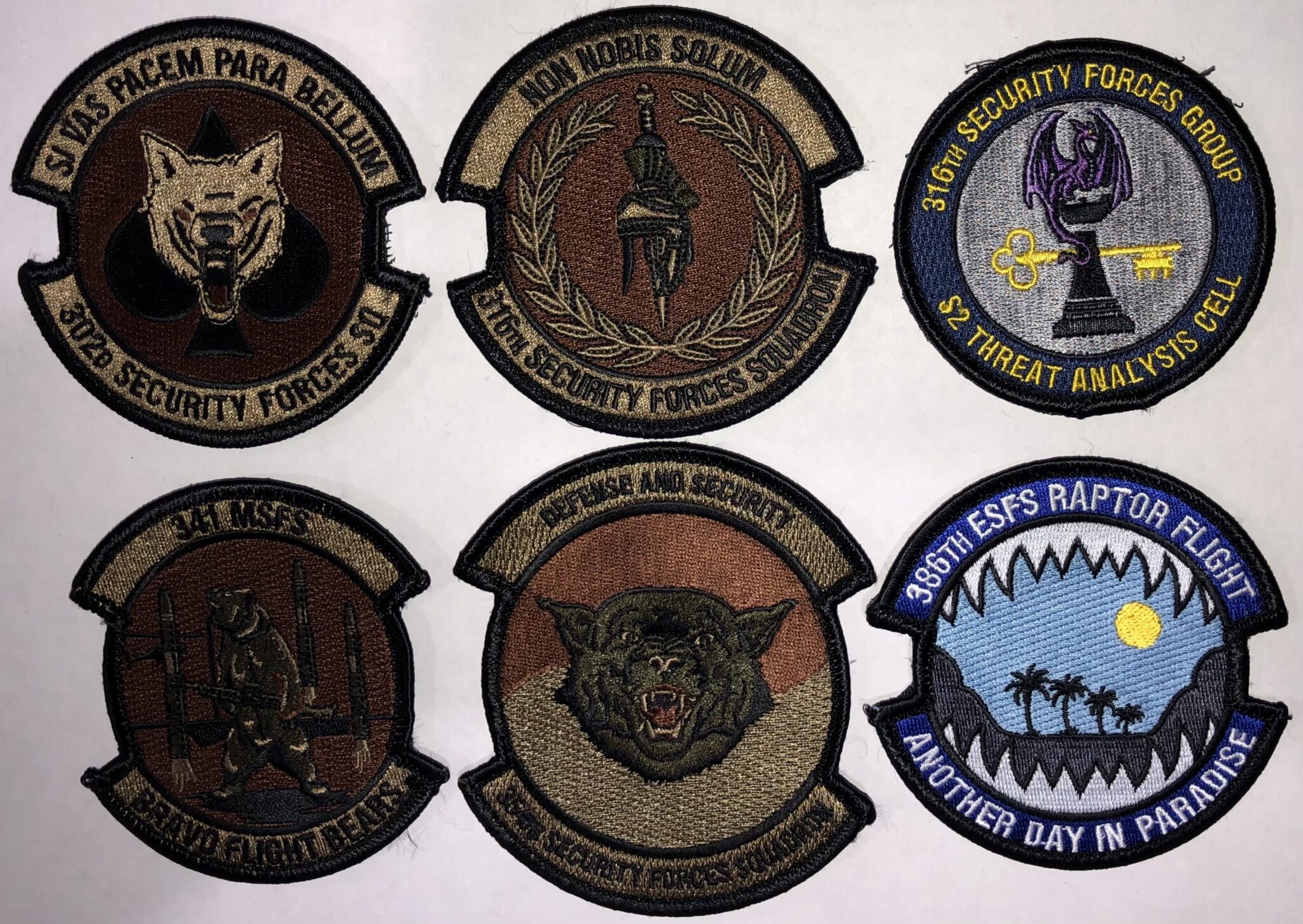 SECURITY FORCES SQUADRON – LOT – USAF #6 – 6 PATCHES | Flightline Insignia