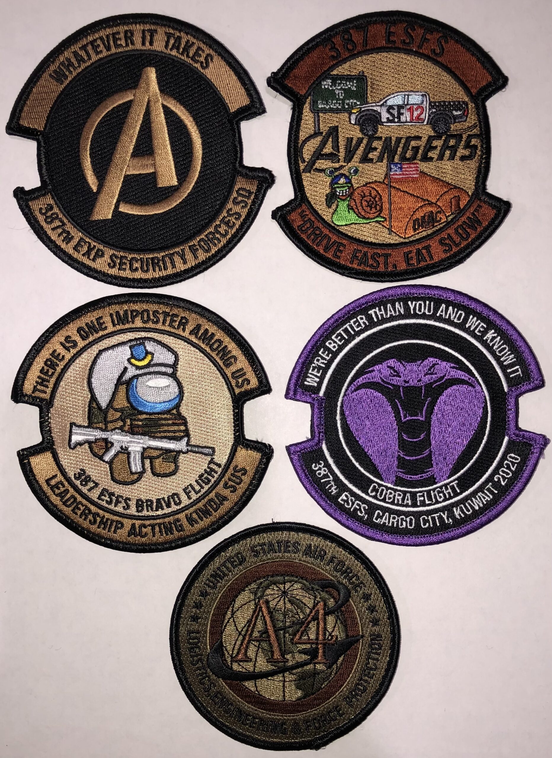 SECURITY FORCES SQUADRON – LOT – 387TH ESFS – 5 PATCHES | Flightline Insignia