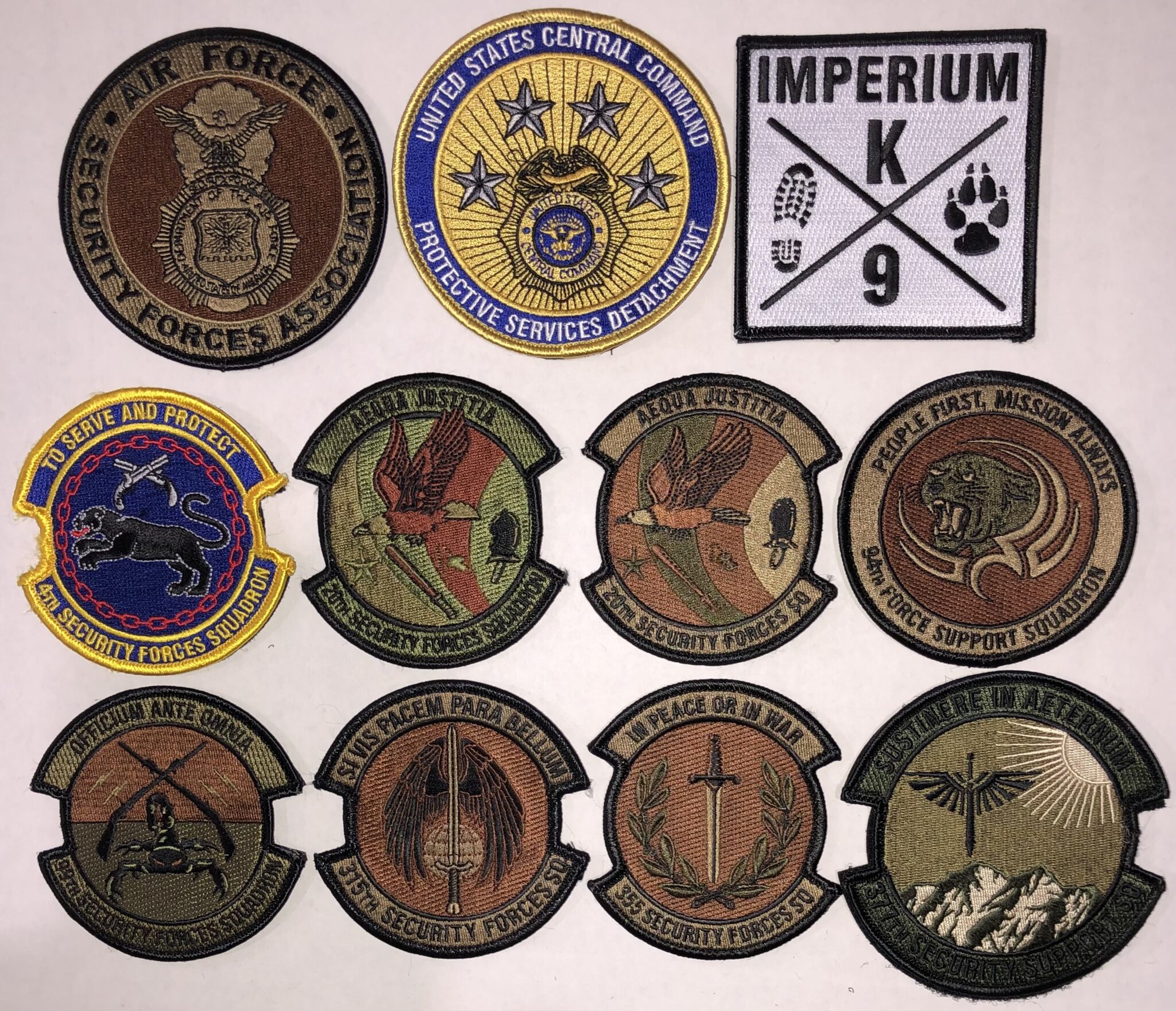 SECURITY FORCES SQUADRON – LOT – USAF #5 – 11 PATCHES | Flightline Insignia