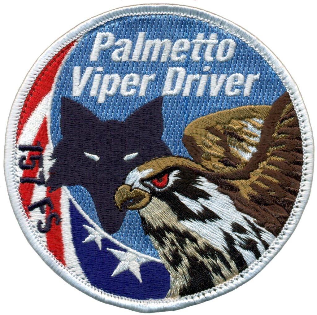 157th FIGHTER SQUADRON – F-16 – PALMETTO VIPER DRIVER | Flightline Insignia