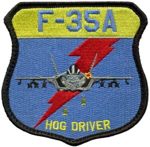 58th FIGHTER SQUADRON – F-35A HOG DRIVER | Flightline Insignia
